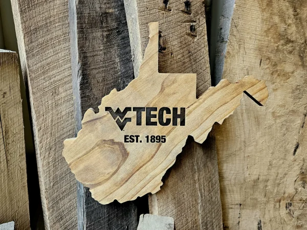WVU Tech State Outline Plaques - Bear Wood Company